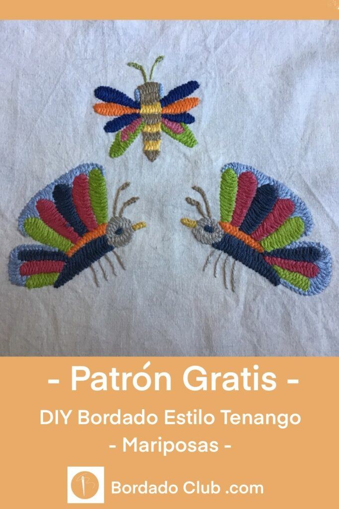 Bordado Estilo Tenango Mariposas | Club De Bordado